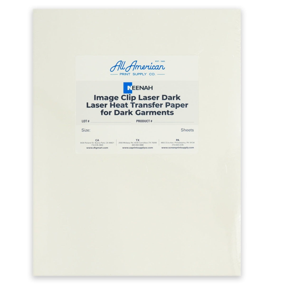 Neenah Image Clip Laser Heat Transfer Paper for Dark | AA Print Supply ...